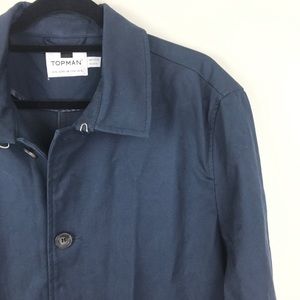 Jackets & Coats | Navy Blue Top Man Mac Coat | Poshmark